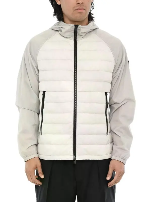Woolrich Quilted Hooded Jacket With Drawstring Waist - Grey