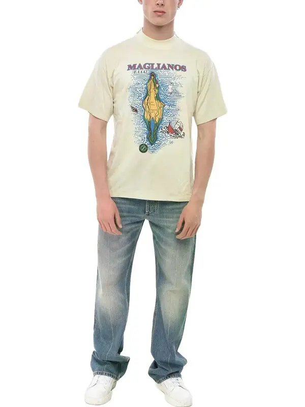 MAGLIANO Logo-print Crew-neck T-shirt - Neutrals