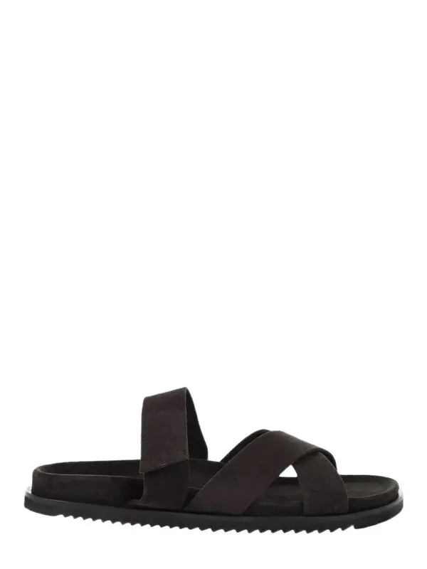 Corneliani Criss-cross Suede Sandals - Brown