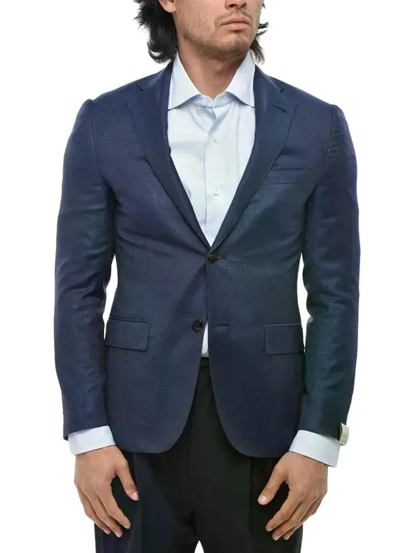 Corneliani Gate Single-breasted Blazer - Blue