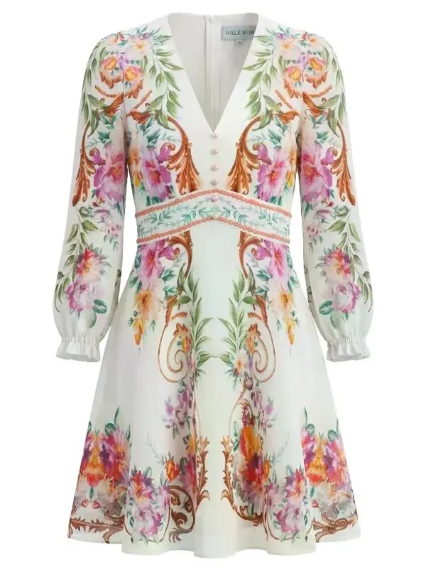 Hale Bob Floral Print Mini Dress - White