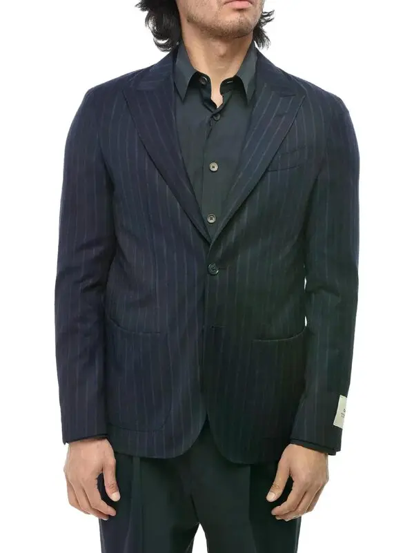 Corneliani Pinstriped Peak-lapel Blazer - Blue