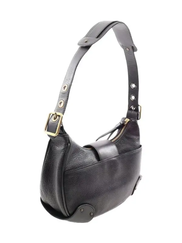 Chloé Calf Leather Grained Texture Shoulder Bag - Black