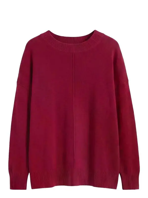 Chinti & Parker Seam Detail Slouchy Sweater - Red