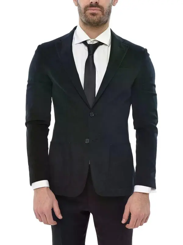 Corneliani Cc Collection Patch-pocket Single-breasted Blazer - Black
