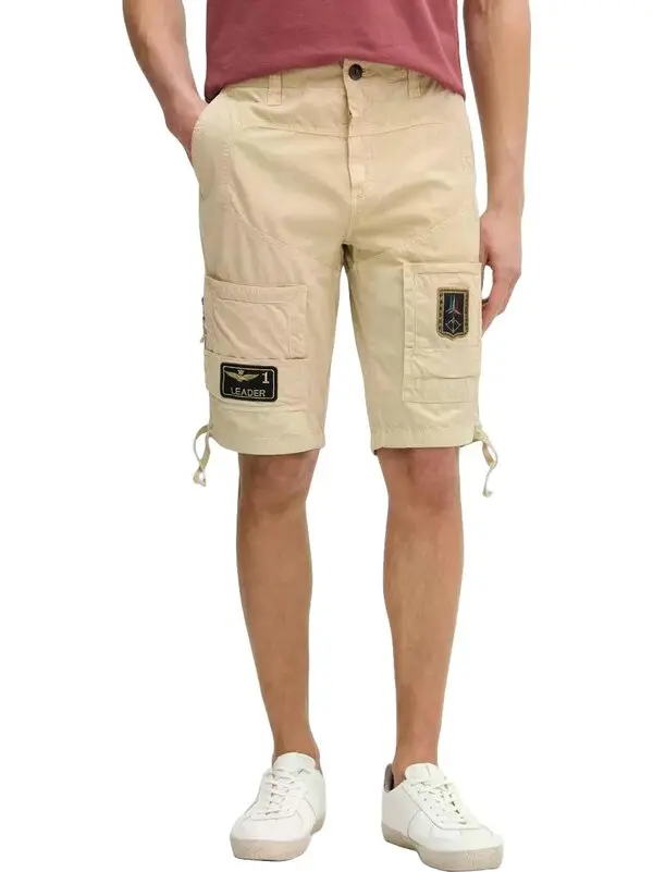 AERONAUTICA MILITARE Cargo Shorts With Logo Patch - Neutrals