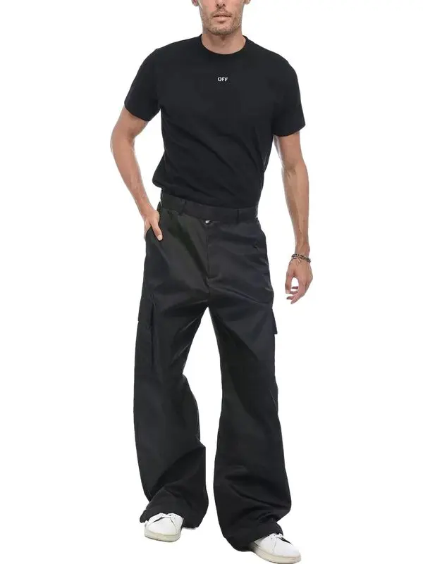 Off-White Logo-embroidered Cargo Trousers - Black