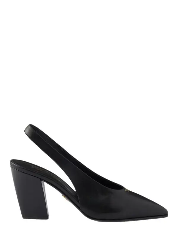 Prada Leather Slingback Pumps - Black