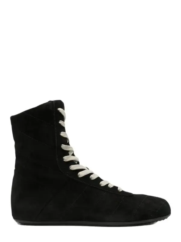 Rick Owens Lace-up Suede Sneakers - Black