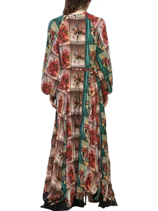Stella McCartney Sophia Floral-print Lace-trim Dress - Neutrals