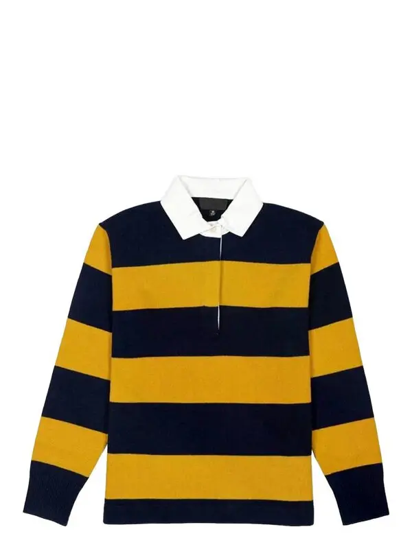 NILI LOTAN Striped Polo-collar Sweater - Blue