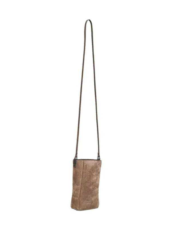 Brunello Cucinelli Suede Monili-embellished Cross Body Bag - Brown