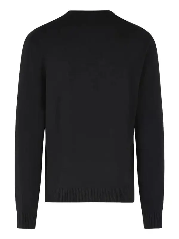 Dolce & Gabbana Logo Embroidered Knit Sweater - Black