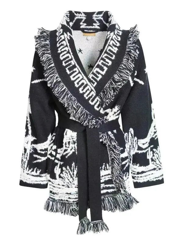 Alanui Canyon Spirit Fringed Cardigan - Black