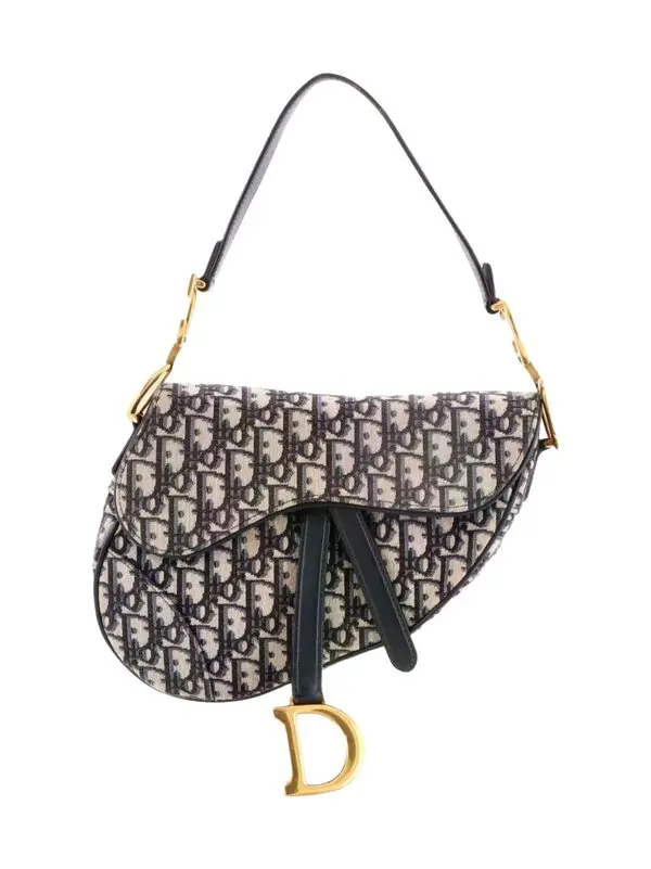 Dior Saddle Handbag Oblique Canvas Medium Shoulder Bag - Blue