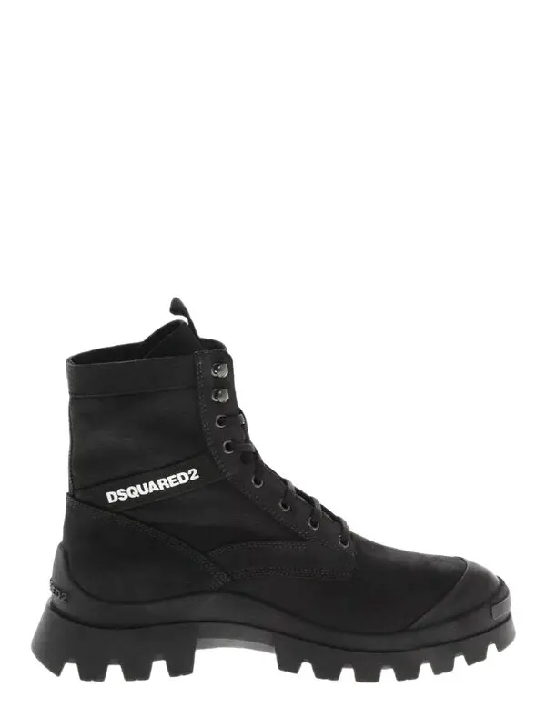 Dsquared2 Lace-up Calf Leather Combat Boots - Black