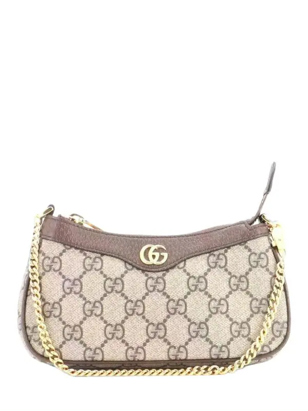 Gucci Ophidia Charm Shoulder Bag Gg Coated Canvas With Leather - Brown