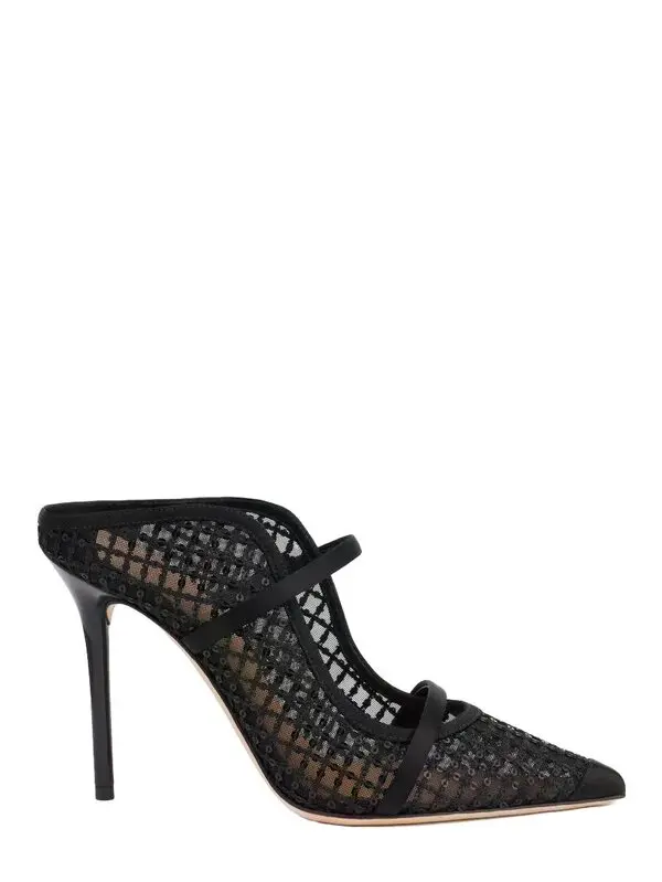 MALONE SOULIERS Maureen Sequin Embellished Mesh Mules - Black