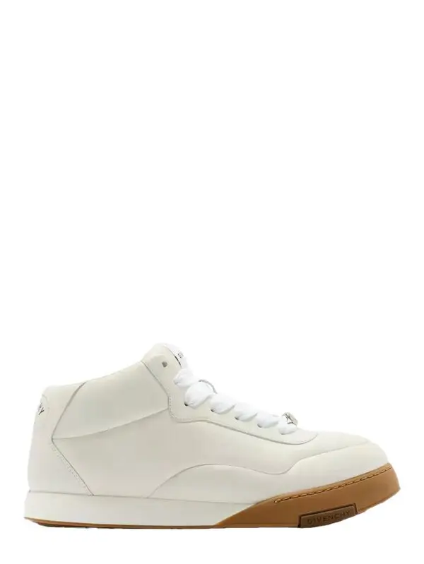 Givenchy Logo Plaque Leather Sneakers - Neutrals