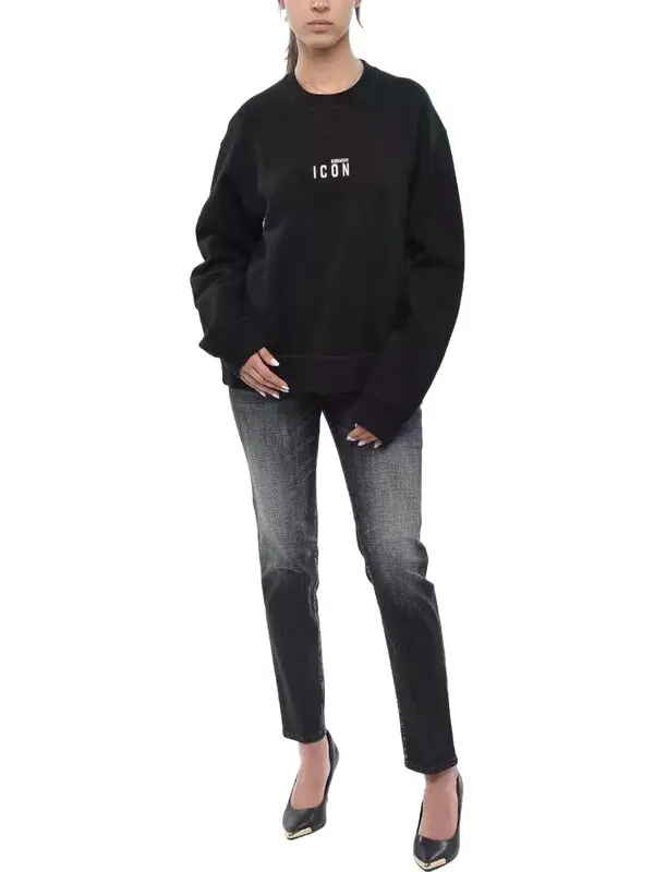 Dsquared2 Logo Print Crew Neck Sweater - Black