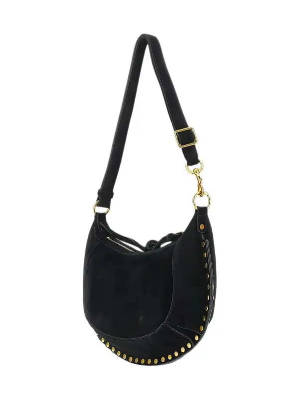 Isabel Marant Étoile Oskan Moon Bag With Gold-tone Studs - Black