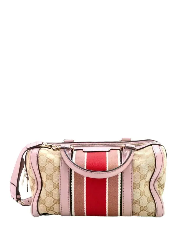 Gucci Gg Canvas Web Boston Bag - Brown