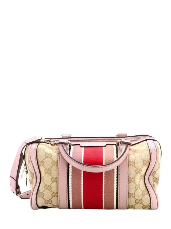Gucci Gg Canvas Web Boston Bag - Brown
