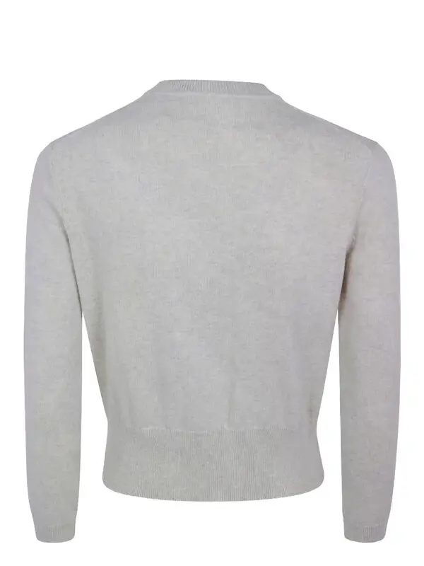 MARANT ETOILE Newton Logo Intarsia Cardigan - Grey