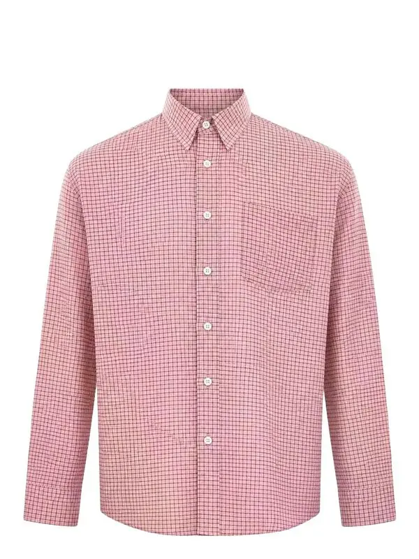 SUNFLOWER Stable Check-pattern Button-down Shirt - Pink