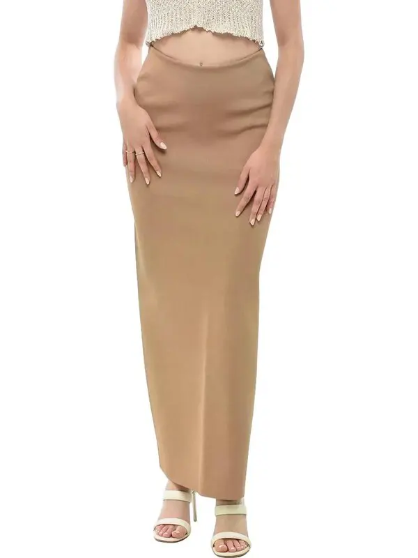 Max Mara Knit Maxi Pencil Skirt - Brown
