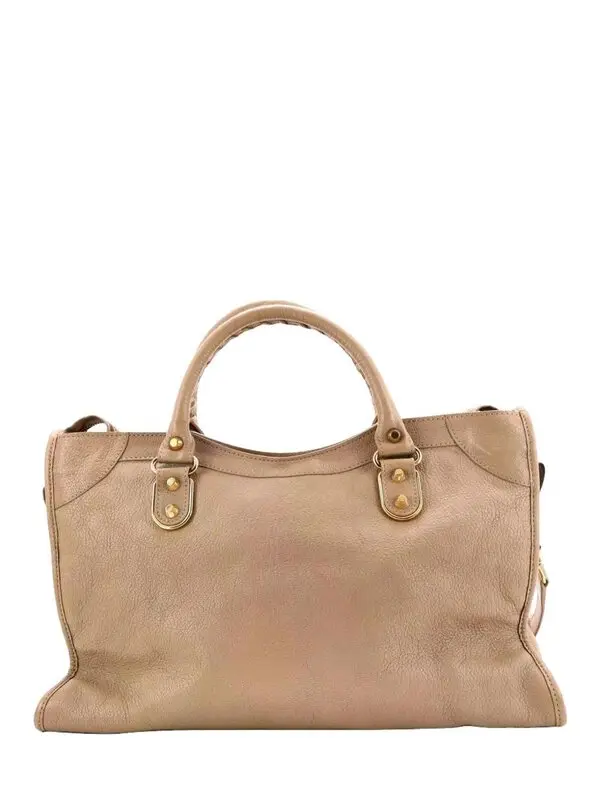Balenciaga City Classic Metallic Edge Bag Leather Medium Satchel - Neutrals