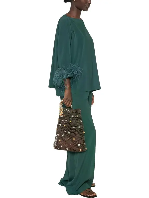 GIANLUCA CAPANNOLO Claudia Elasticated Palazzo Pants - Green
