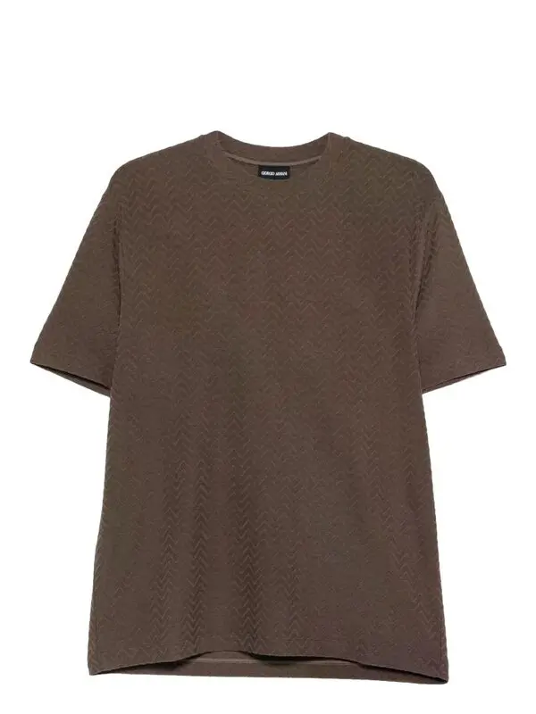 Giorgio Armani Chevron-knit T-shirt - Brown