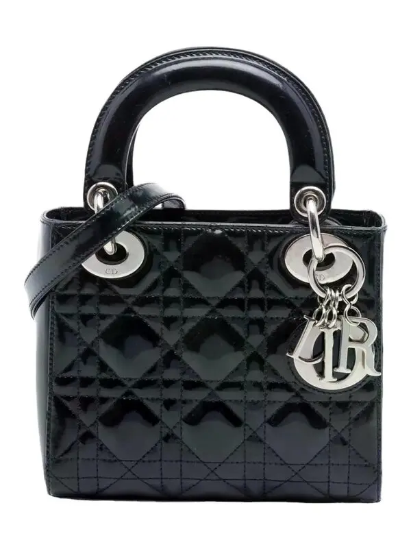 Dior Mini Patent Cannage Lady Satchel - Black
