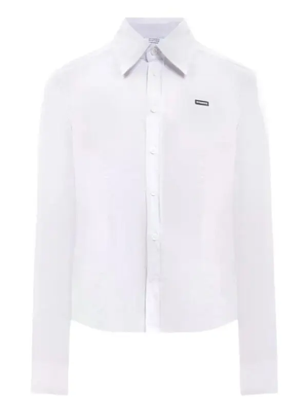 Vetements Logo Patch Button-up Shirt - White
