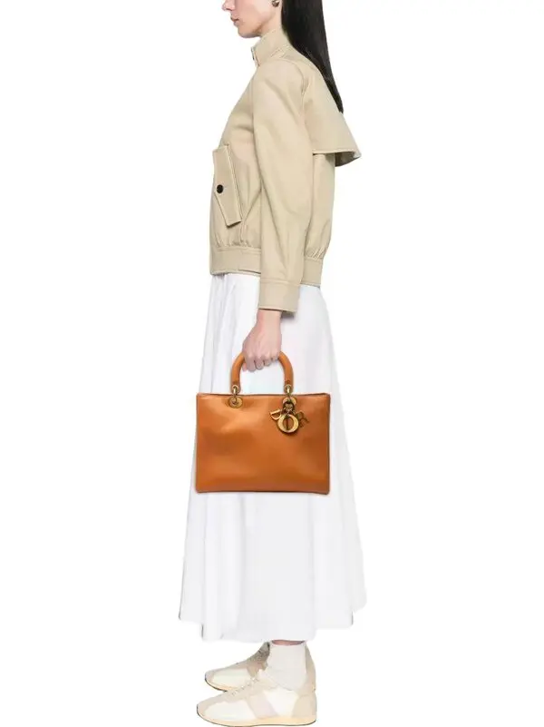 Dior 2002 Large Calfskin Lady Satchel - Gold