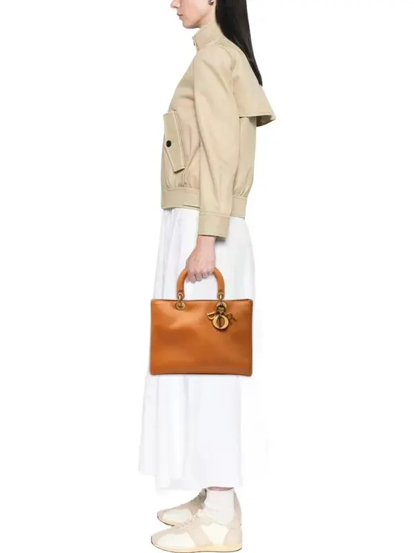 Dior 2002 Large Calfskin Lady Satchel - Gold