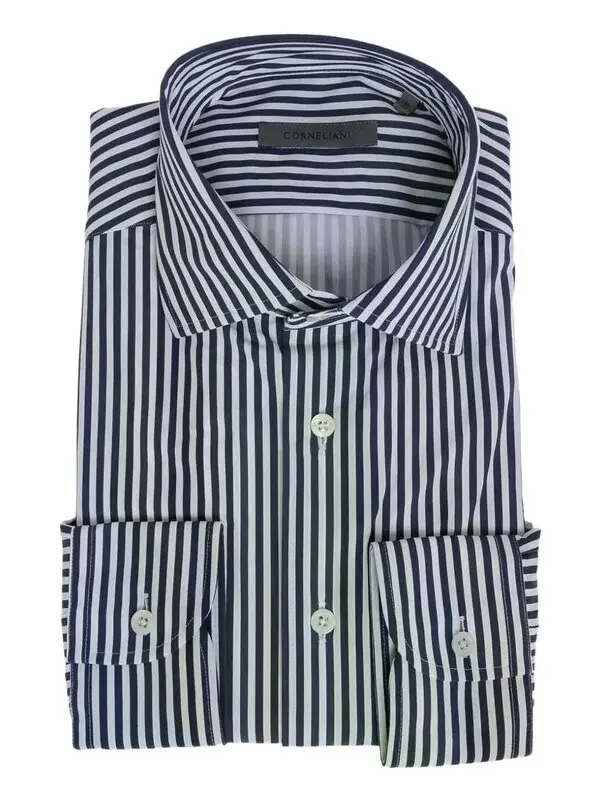 Corneliani Striped Stretch-fabric Shirt - Blue