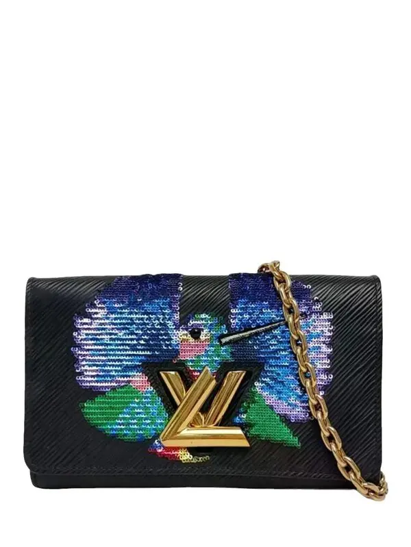 LOUIS VUITTON Sequin Bird Twist Clutch Bag - Black