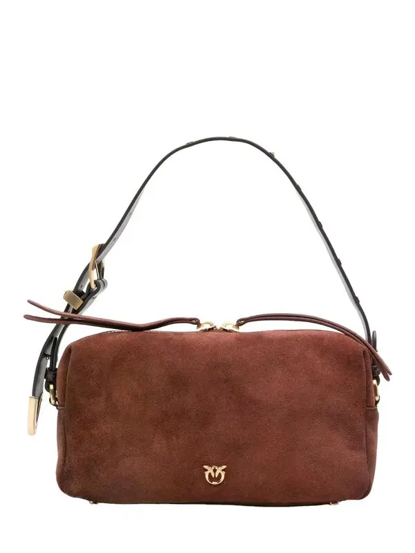 Pinko Studded Leather-strap Shoulder Bag - Brown