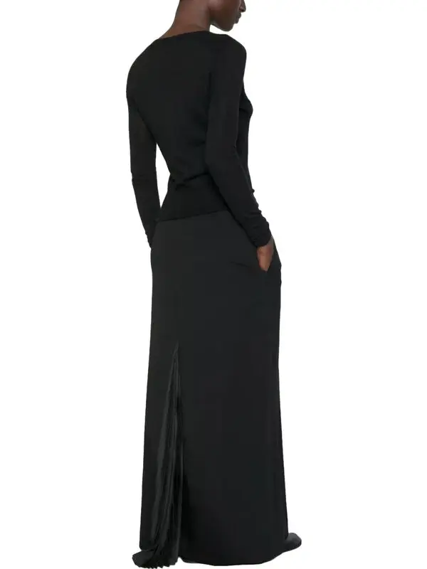 JIL SANDER Pleated Insert Maxi Skirt - Black