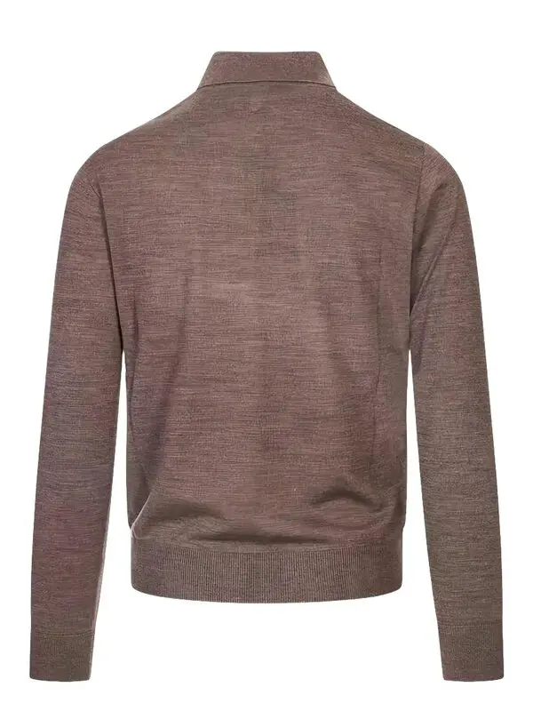 Canali Long-sleeve Polo Shirt - Brown