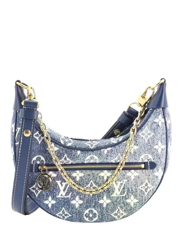 LOUIS VUITTON Loop Monogram Jacquard Denim Hobo Bag - Blue