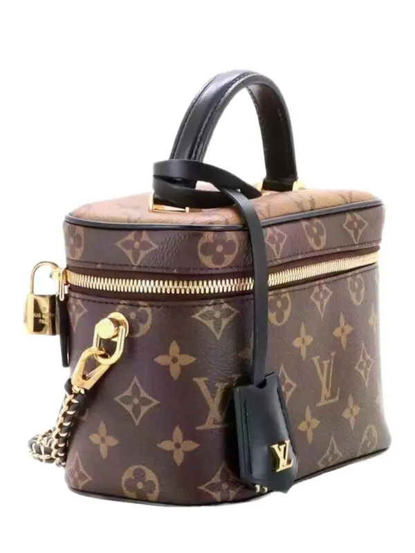 LOUIS VUITTON Vanity Handbag Reverse Monogram Canvas Pm Satchel - Brown