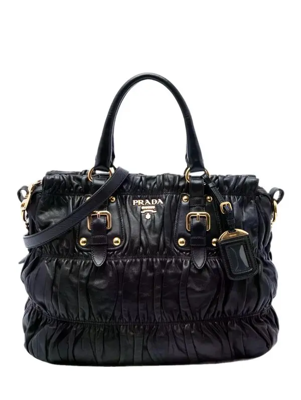 Prada Nappa Gaufre Satchel - Black