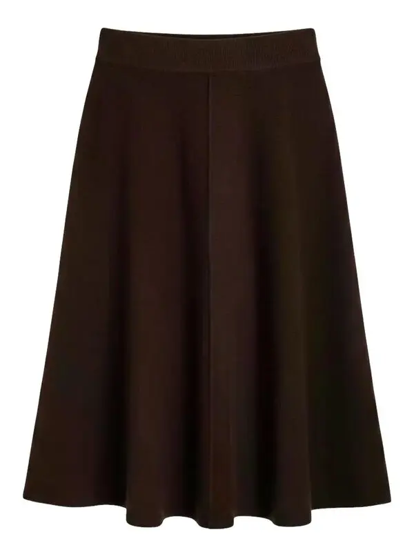 Chinti & Parker Seam Detail A-line Midi Skirt - Brown