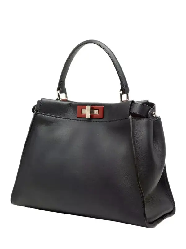Fendi Leather Peekaboo Iconic Satchel - Blue