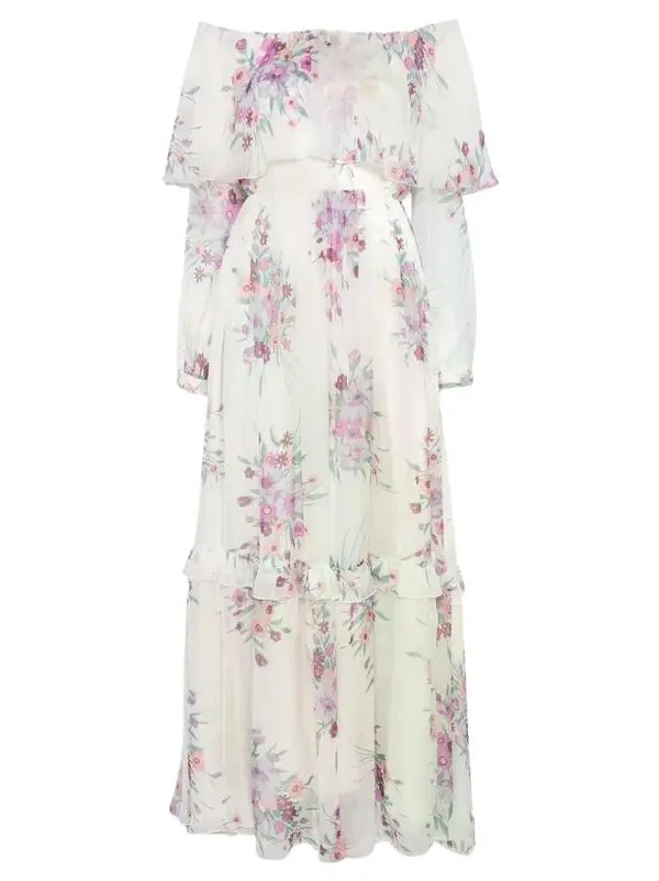 Raquel Diniz Marisol Floral-print Maxi Dress - White