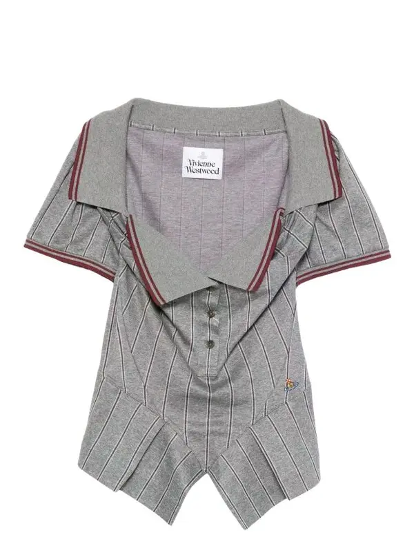 VIVIENNE WESTWOOD Pinstriped Peplum Top - Grey