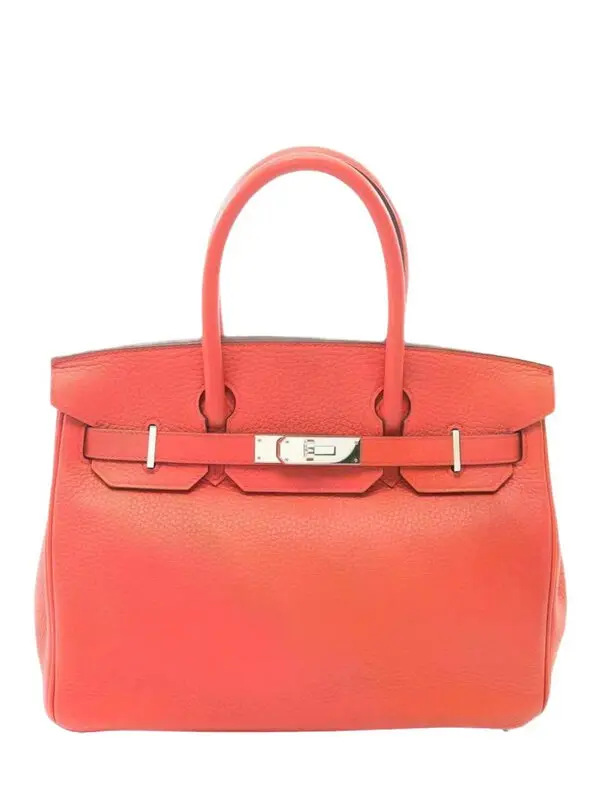 Hermès 2017 Clemence Leather Birkin Tote Bag - Red